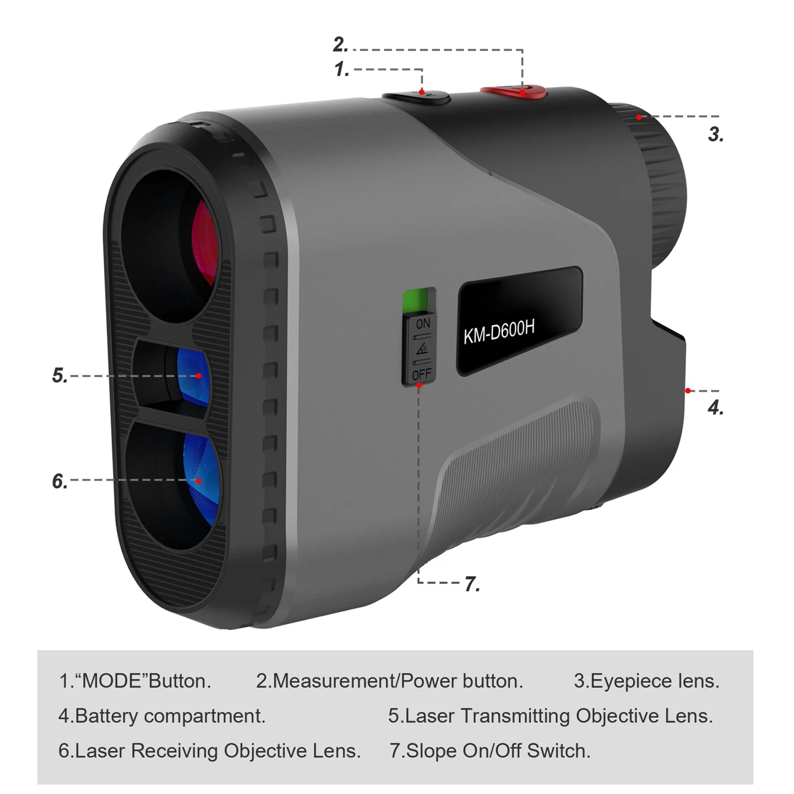 Mini telémetro láser para caza, visor óptico, KM D1000/800/600/450H ...
