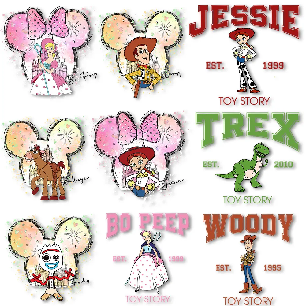 Watercolor-Toy-Story-Woody-Jessie-Trex-Bo-peep-Iron-on-Transfers-Heat ...