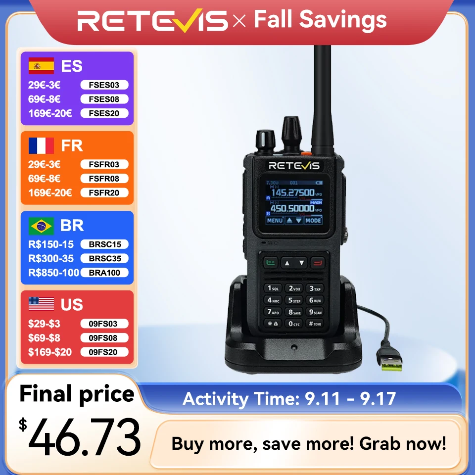 Retevis-C1-Walkie-Talkie-5W-Long-Range-Communication-Handy-Ham-Two-way ...