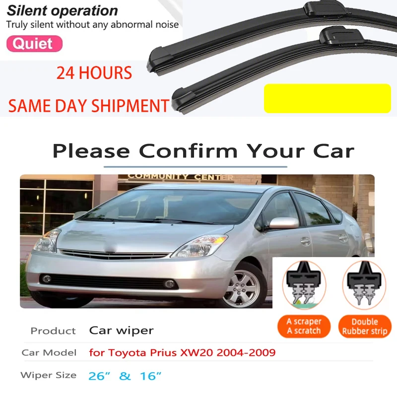Car Wiper Blade for Toyota Prius XW20 20 Touring 2004~2009 Windscreen ...
