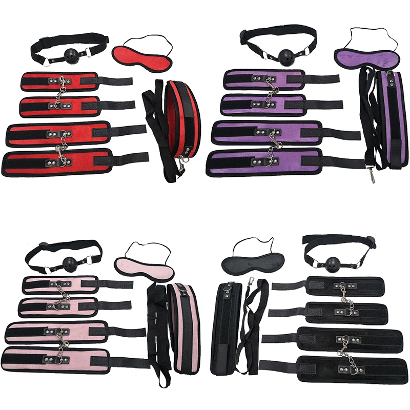 BDSM Kits Adults Sex Toys For Women Couples Handcuffs Eye Mask Gag ...