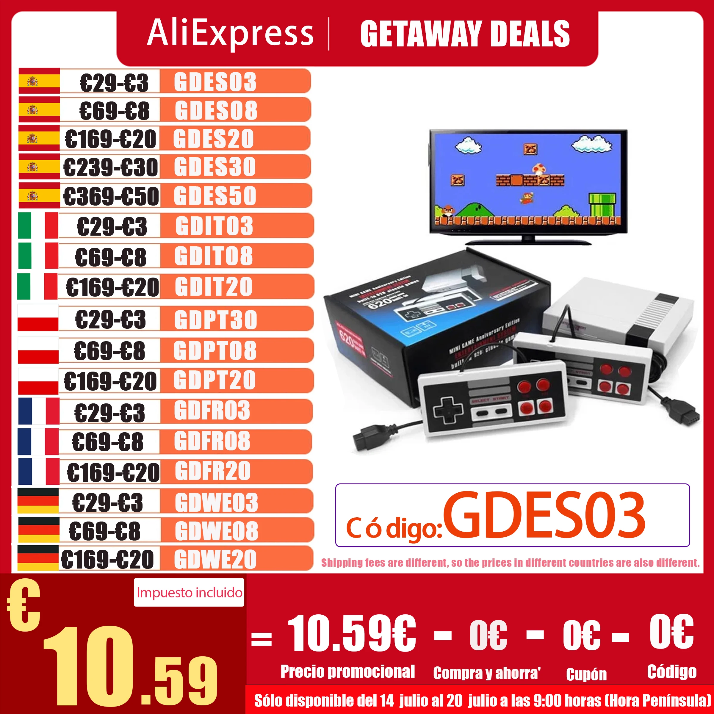 414-Video-Game-Consoles-FC-Classic-Nostalgic-Retro-NES-8-bit-620-Mini ...
