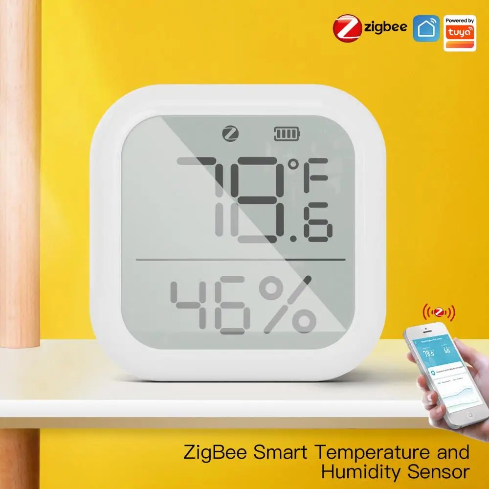 Tuya ZigBee Smart Temperature And Humidity Sensor LCD Display Indoor ...