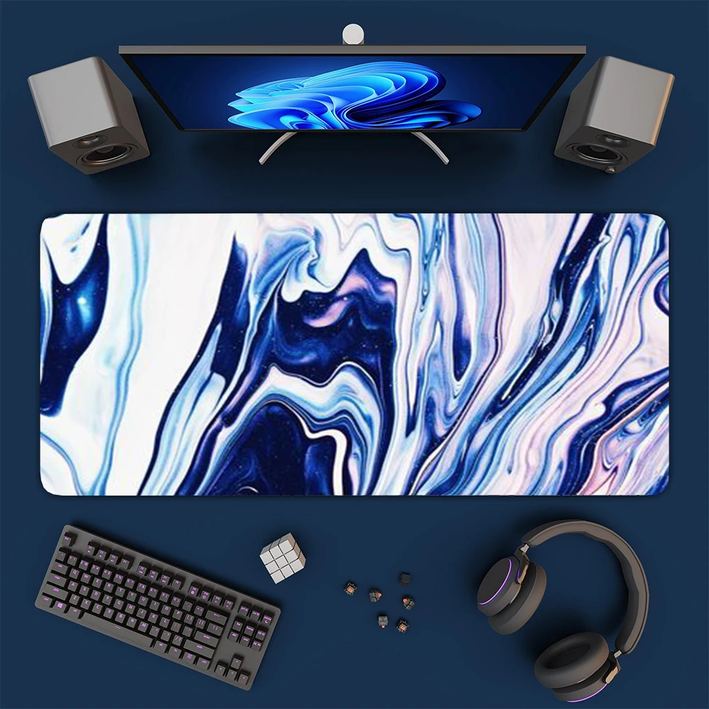 Gaming Mouse Abstract Purple Liquid Marble Extra Large Rubber Mouse Pad ...