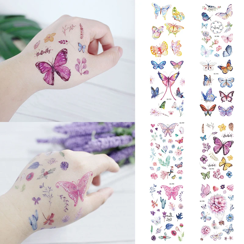Colorful Butterfly Tattoo Sticker Set For Kids Birthday Gifts Cute ...