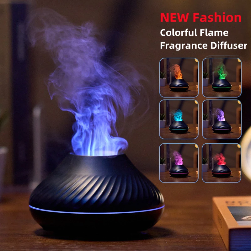 3d Colorful Flame Humidifier Usb Car Aromatherapy Humidifiers Diffusers ...