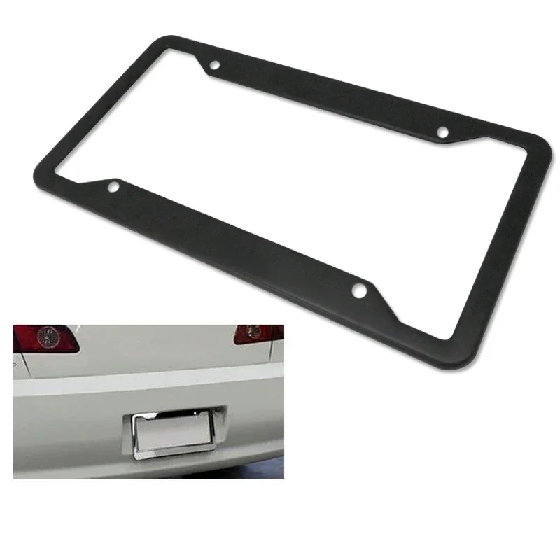 Black-Silver-Bracket-W-Screws-Universal-American-License-Plate-Frame ...