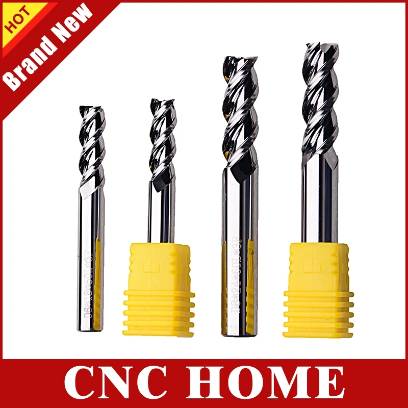 1pc HRC55 3 flutes Carbide End Mill 1mm to 20mm CNC Router Bits ...