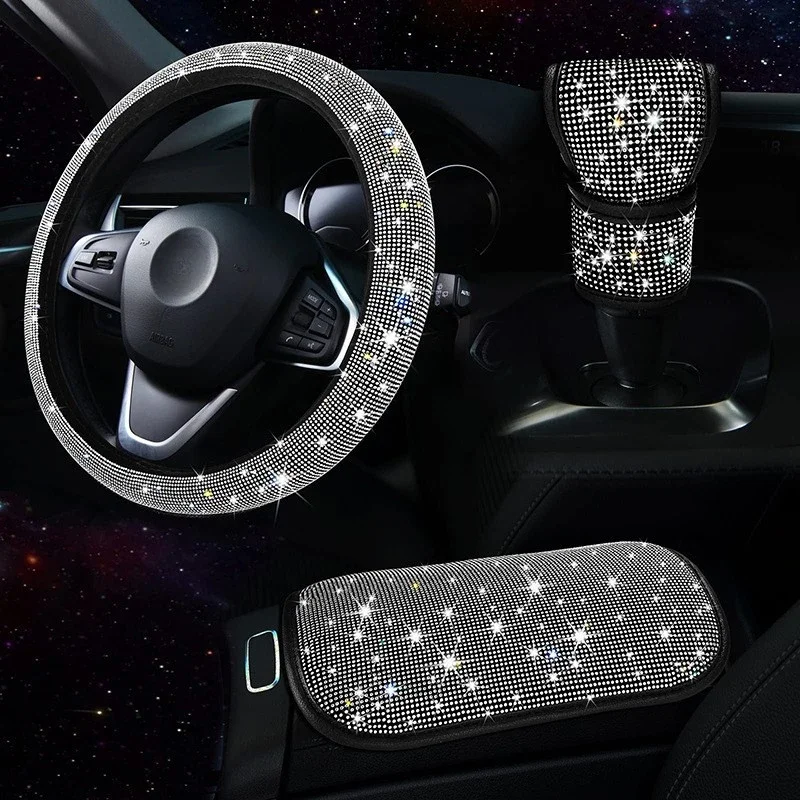 3Pcs-Car-Accessories-Set-for-Women-Steering-Wheel-Cover-Gear-Shift ...