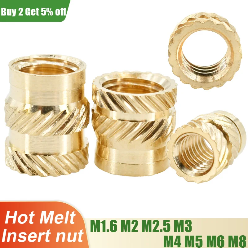 Tuerca de inserci n de lat n M2 M2 5 M3 M4 M5 M8 termofusible insertos jpg