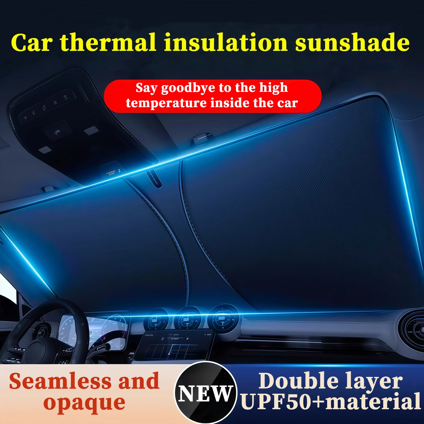 Car sunshade, front gear, summer car sunshade, windshield sunshade ...