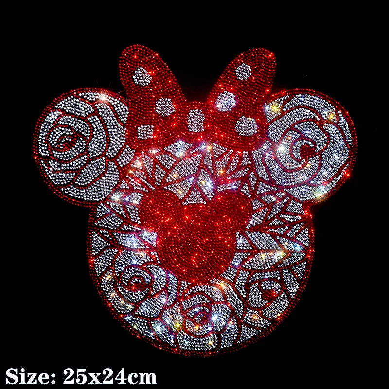 Disney-Mickey-Minnie-Mouse-Shiny-iron-on-applique-patches-hot-fix ...