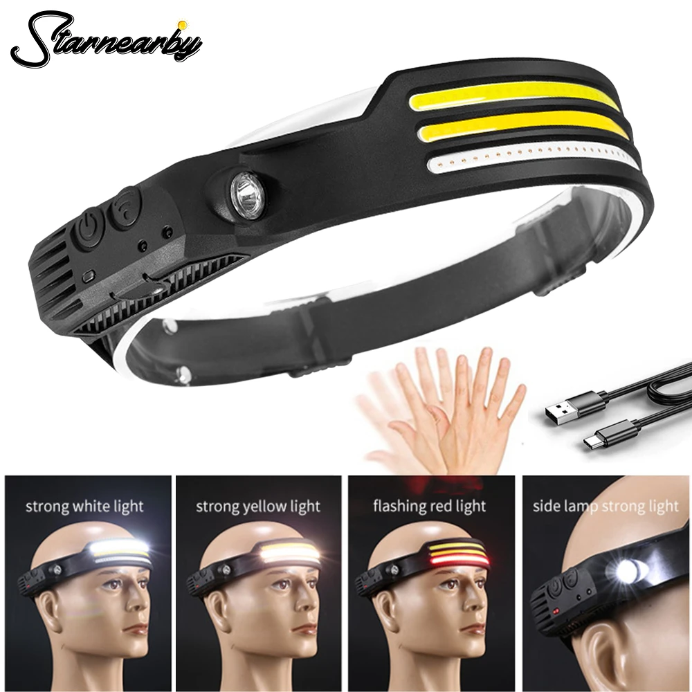 COB-LED-Headlamp-Sensor-Headlight-USB-Rechargeable-Flashlight-5 ...