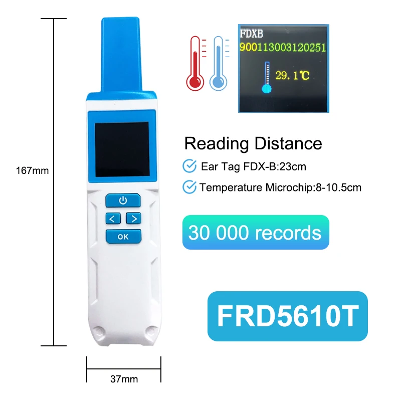 Pet-chip-reader-RFID-temperature-sensor-microchip-HDX-FDX-A-B-handheld ...