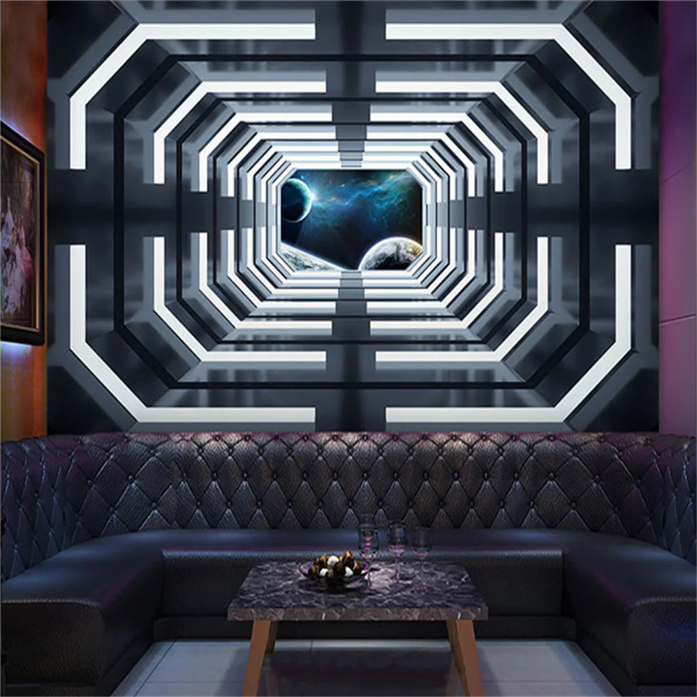 Testreszabott 3D -S Fotó Háttérkép Modern Absztrakt Art Ktv Falfestmény ...