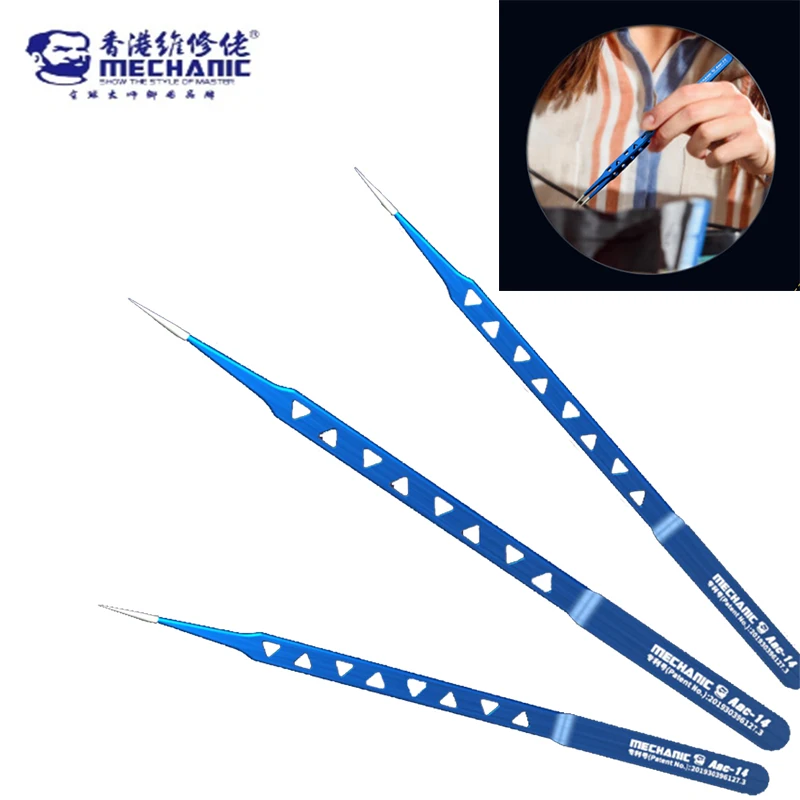 MECHANIC-AAC-14-Precision-Tweezers-8-Hollows-Heat-Dissipating-Non ...