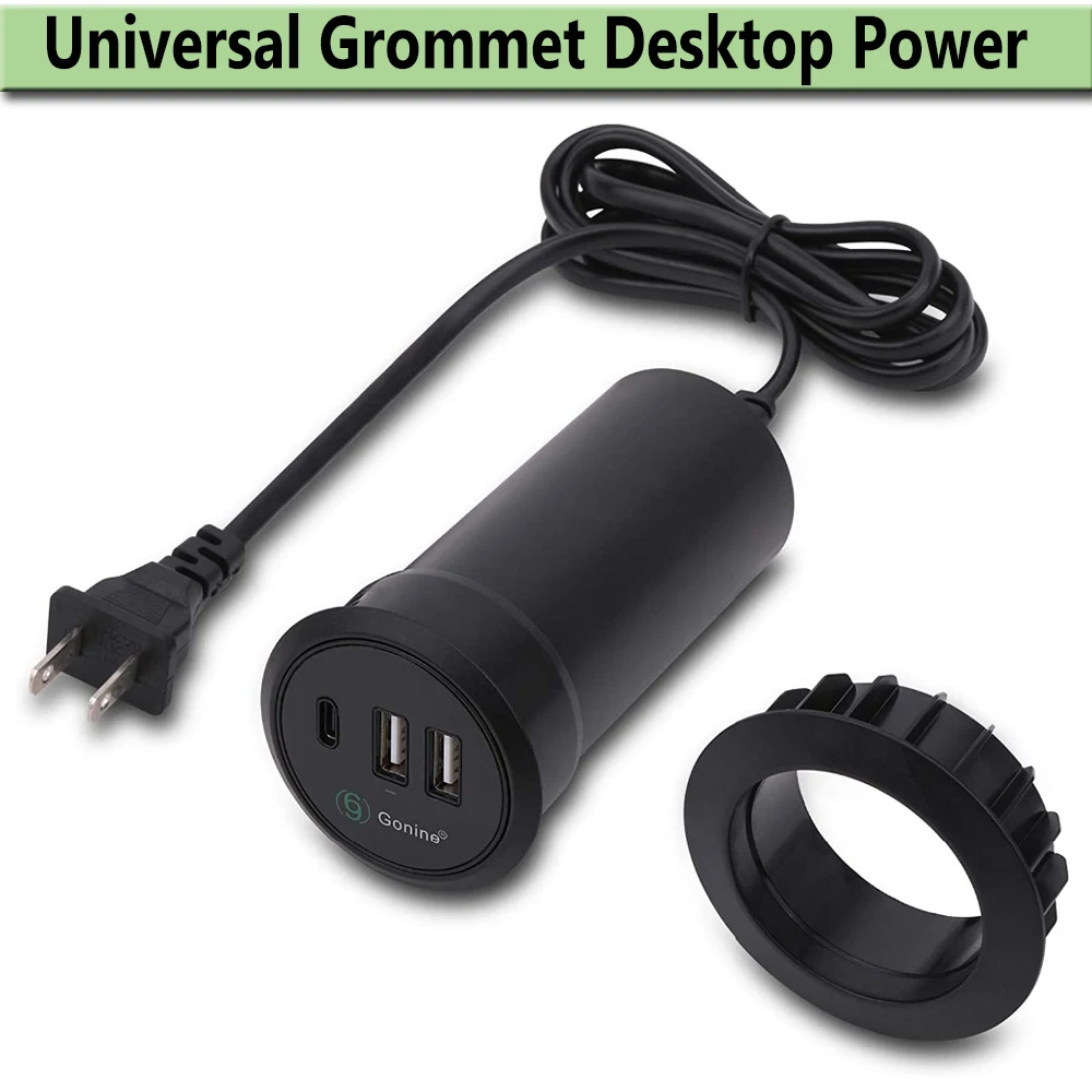 Universal USB-C Desktop Power Grommet 2 Inch Hidden Desk Hole Power ...