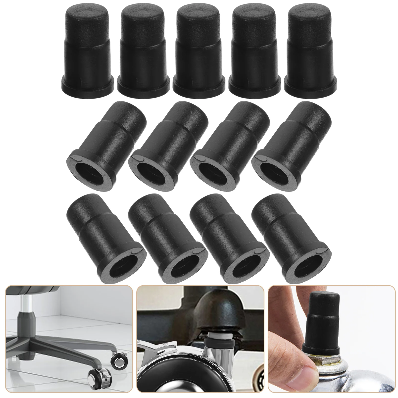 40Pcs-Caster-Socket-Sleeves-Round-Wheel-Inserts-Office-Chair-Wheel-Stem ...