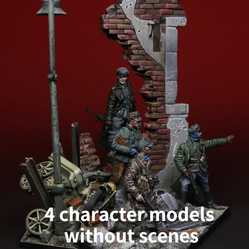 1-35-Scale-Resin-Figure-Model-Kit-Die-Cast-Model-Kit-4-Man-plus-Scene ...