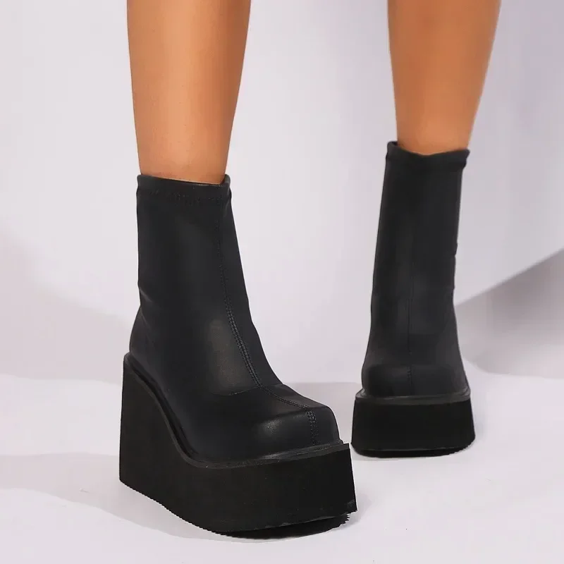 Botas-de-punta-redonda-para-mujer-botines-sencillos-y-c-modos-de-cu-a ...
