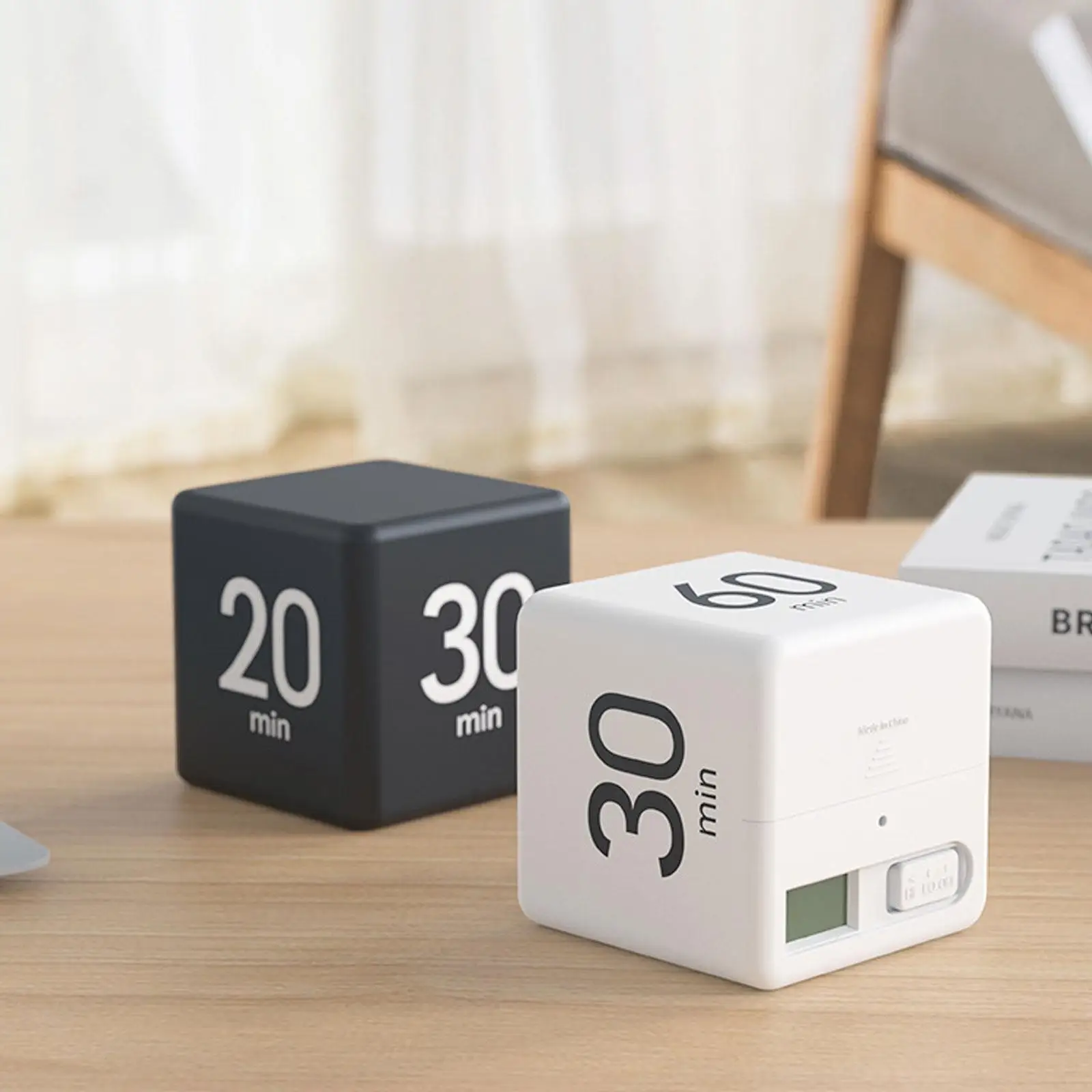 Digital-Display-Alarm-Clock-Time-Management-PP-Cube-Shape-Countdown ...