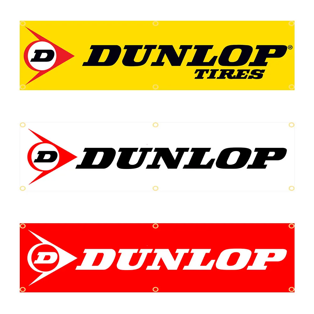 60x240cm-DUNLOPS-TYRE-BANNER-Tapestry-Polyester-Printed-Flag-Garage-or ...
