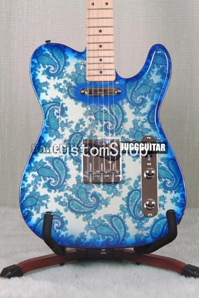 Crook-Brad-Paisley-Signature-Blue-Sparkle-Paisley-Electric-Guitar-Maple ...