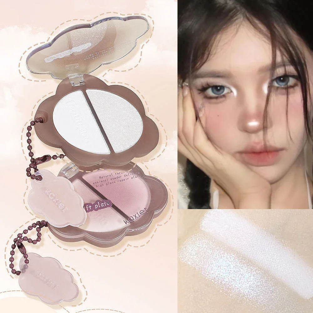 Two-color-Matte-White-Pearl-Highlighter-Palette-High-gloss-Face-Lift ...