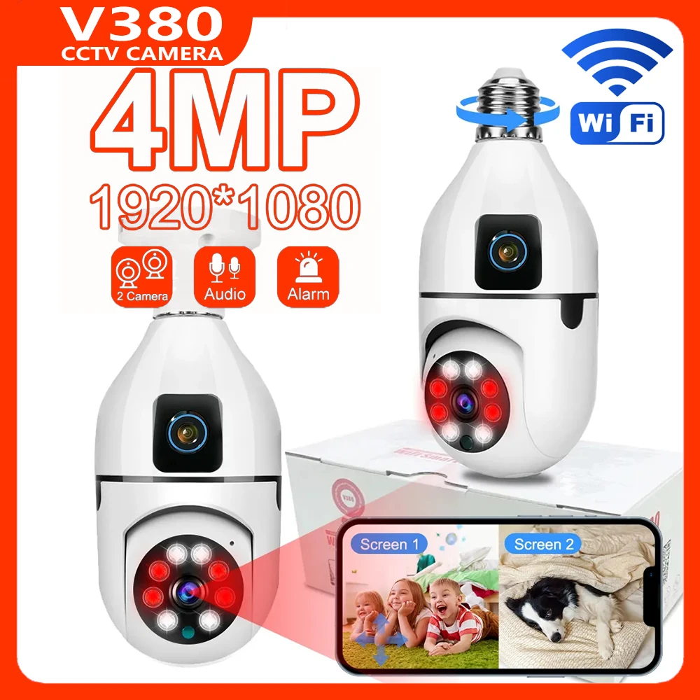 Bulb-Camera-Dual-Lens-Indoor-4MP-CCTV-IP-Wifi-Security-Protection ...