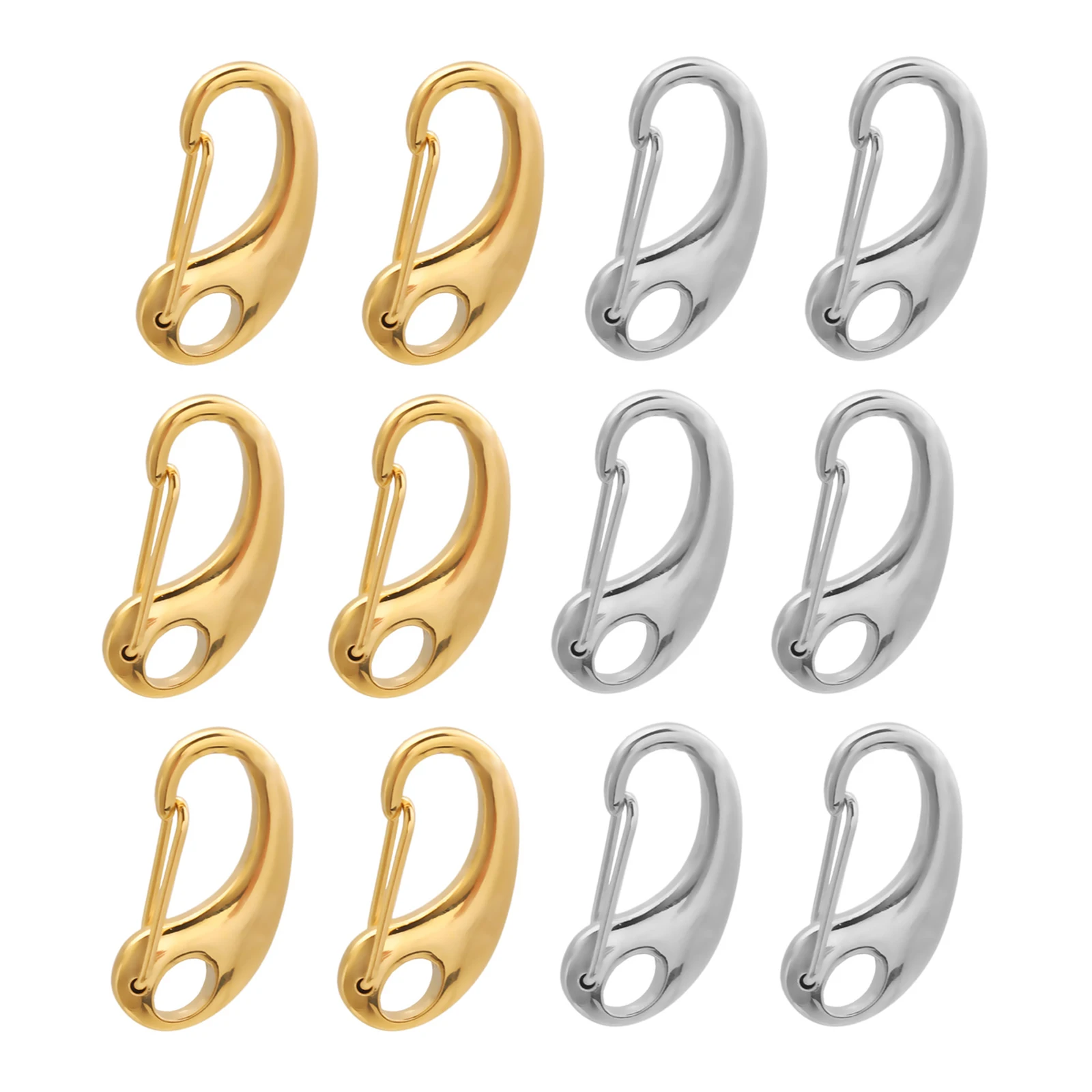 3Pcs-Stainless-Steel-D-shaped-Lobster-Clasp-Snap-Hook-Keychain ...