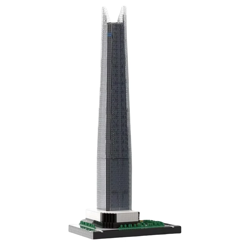 Lotte World Tower 21:650 scale skyscraper model 10331pcs small particle ...