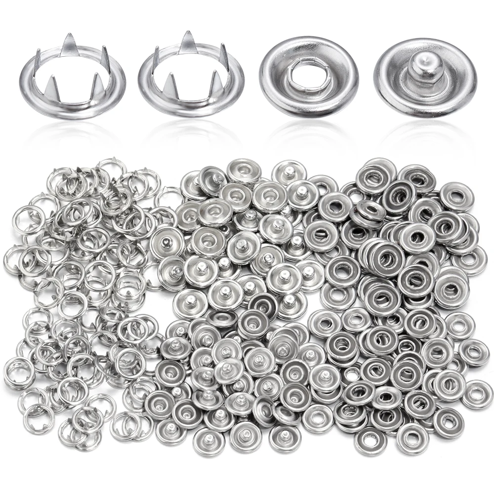 50Set-Lot-9-5-11mm-Iron-Snap-Button-Press-Button-Studs-Fasteners-For ...
