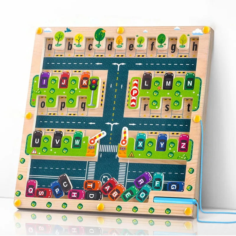 Magnetic-Alphabet-Maze-Letter-Puzzle-Montessori-Motor-Skills-Toys ...