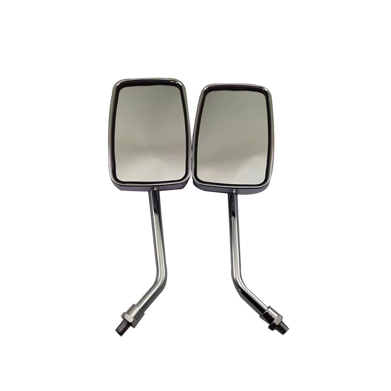 Pair-Universal-Rectangle-Motorcycle-Rearview-Mirrors-10mm-Chrome ...