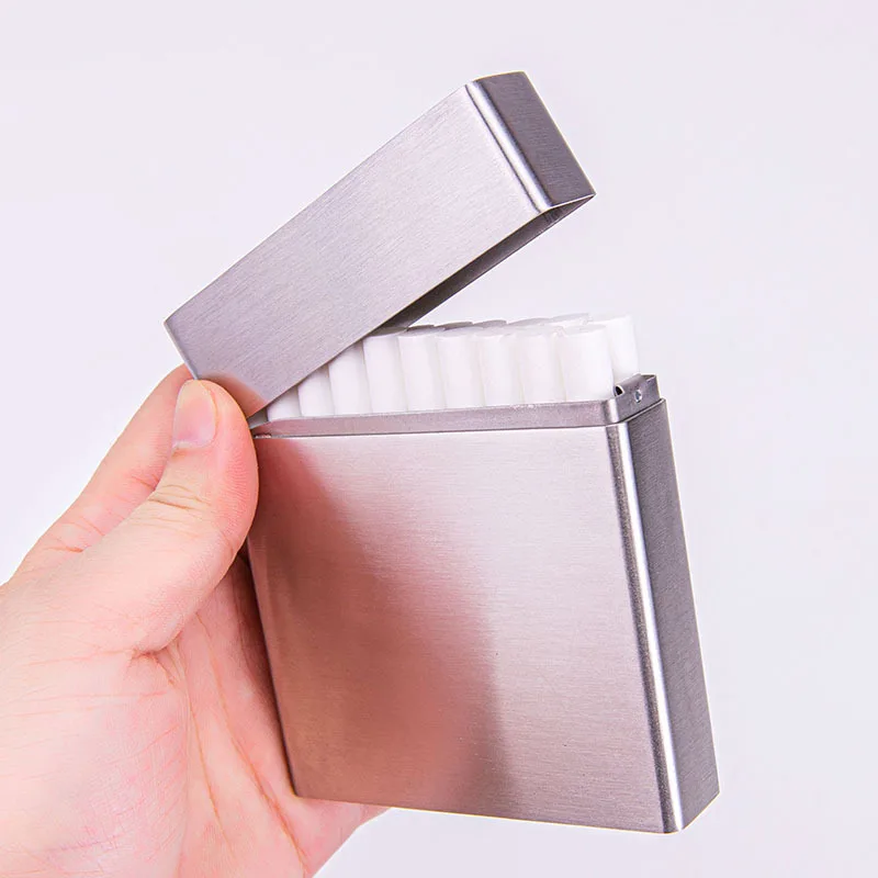 Business-Cigarette-Case-Metal-Silver-Stainless-Steel-Cigarette-Box ...