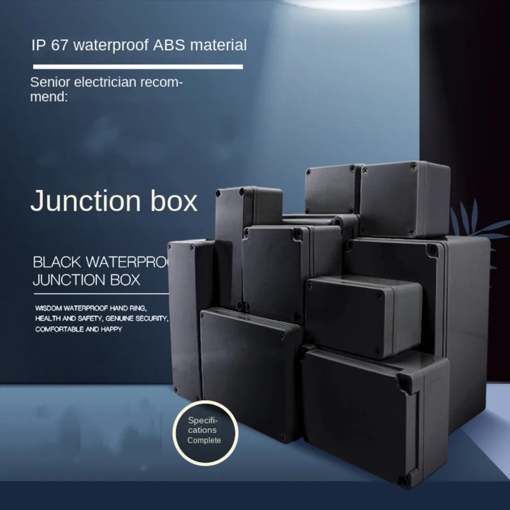 Black Box Outdoor Waterproof Case Plastic Box Electronic Project Case ...