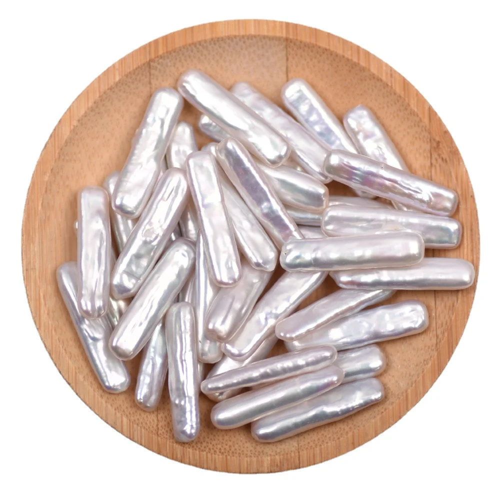 Natural-Freshwater-Pearl-Small-Rod-Bars-Stick-Bars-Beads-Baroque-Pearls ...