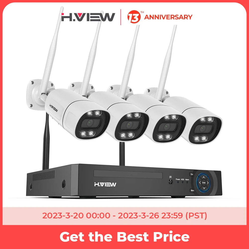 H.view – Kit De Vidéosurveillance, 8 Canaux, 5mp, Sans Fil, Nvr, Wifi ...