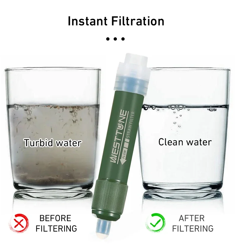 Westtune Outdoor Mini Camping Purification Water Filter Straw TUP ...