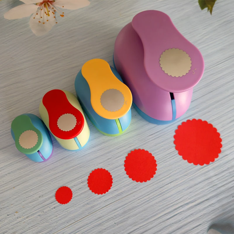 1pc 3" 2" 1.5" 1" Wave Circle Craft Punch Round Hole Paper Cutter ...