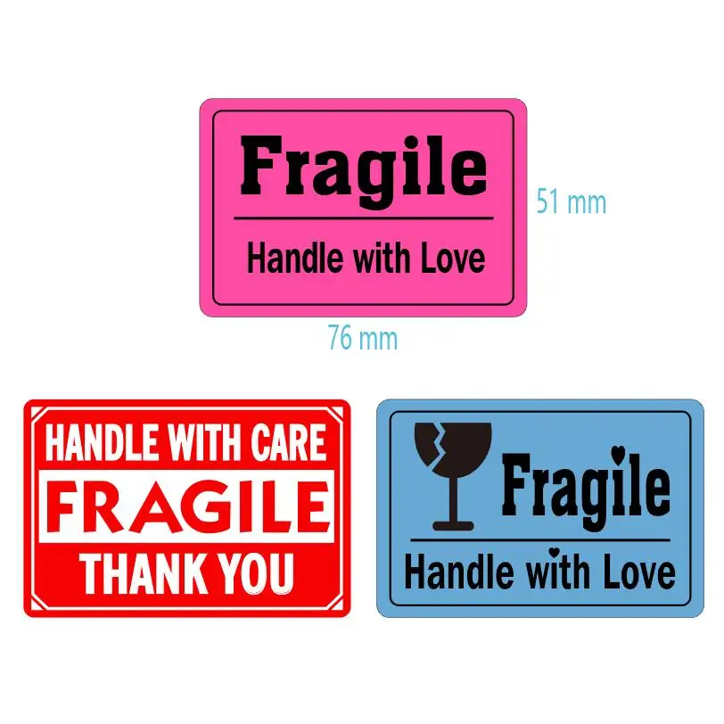 100pcs-76x51mm-FRAGILE-HANDLE-WITH-LOVE-Shipping-Label-Package-Transfer ...