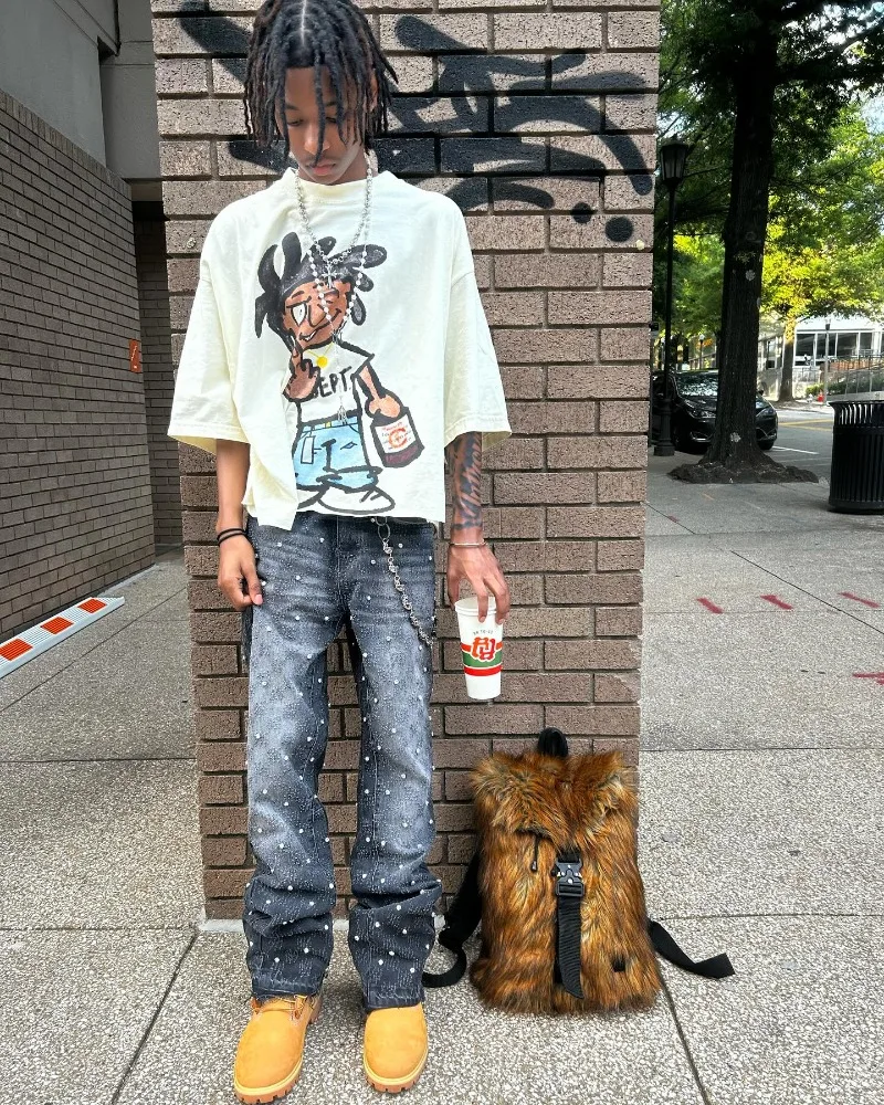 Camiseta-de-manga-curta-com-estampa-de-anime-algod-o-puro-gola-redonda ...