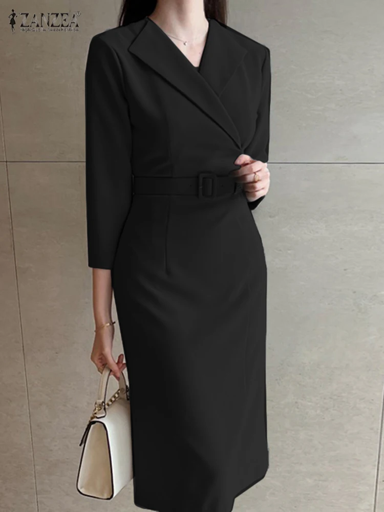 ZANZEA-Fashion-Elegant-Office-Sundress-Summer-Solid-Color-Women-s-Dress ...