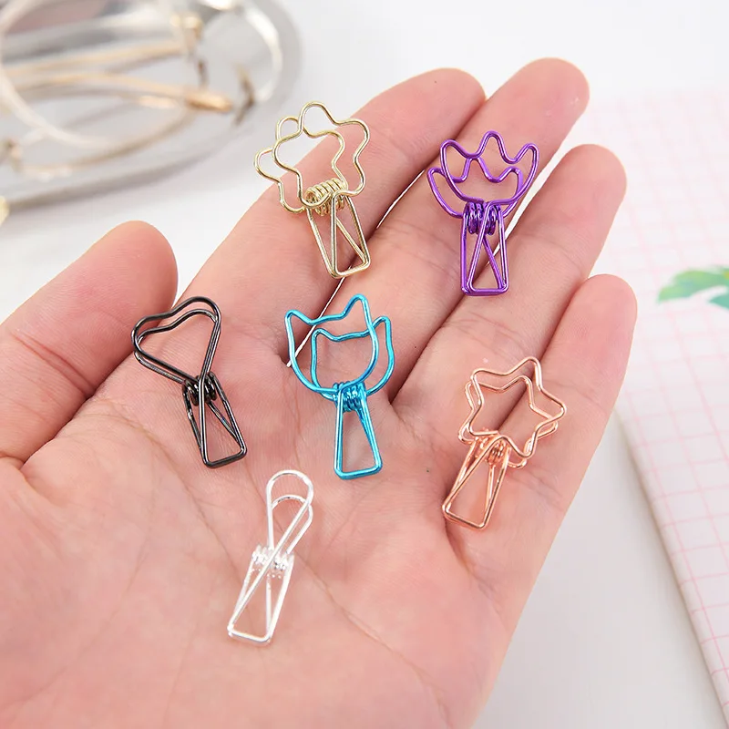 6PCs/Set Cute Kawaii Photo Decorative Metal Quality Binder Paper Clips ...