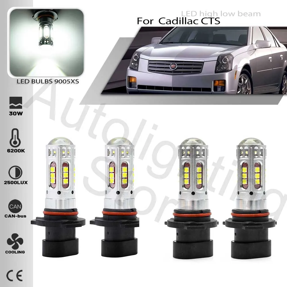 4pcs-LED-headlight-Lamp-bulb-Combo-9005XS-HB3A-9006XS-HB4A-For-Cadillac ...