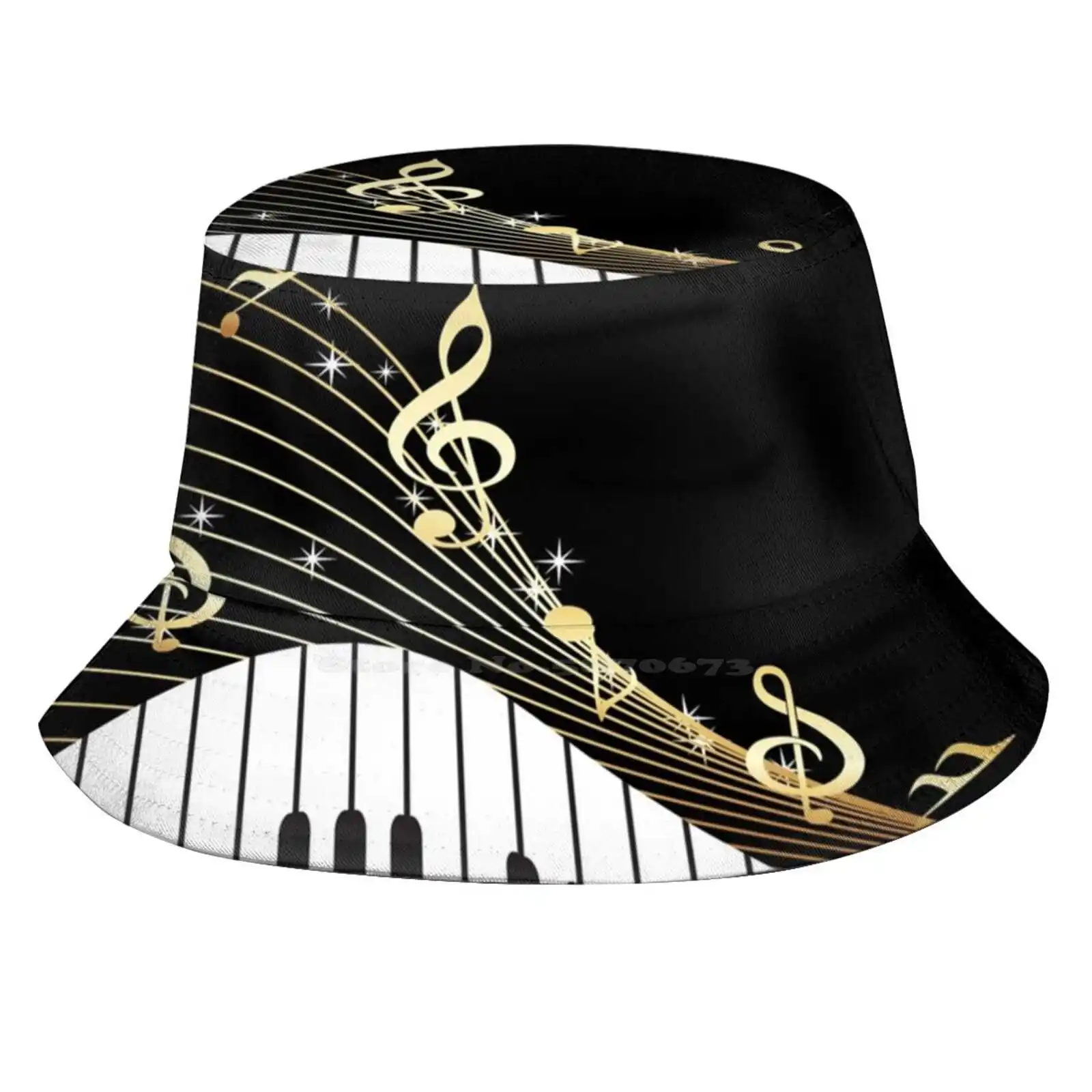 Ivory Keys Piano Music Sun Cap Fisherman Hat Bucket Hats Piano Keys ...