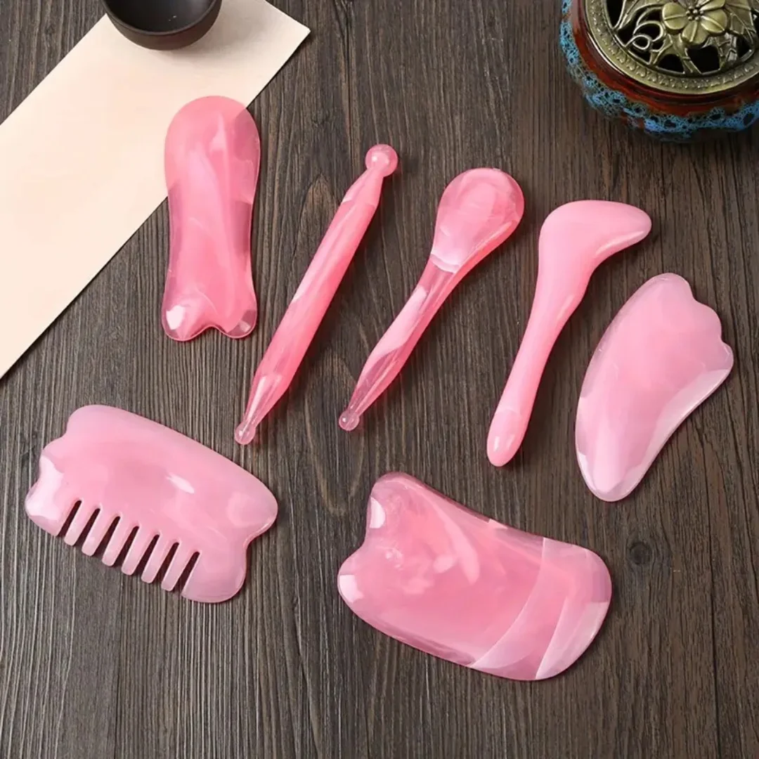 7pcs-Scraping-Beauty-Massage-Tool-Set-Natural-Resin-Scraping-Board ...