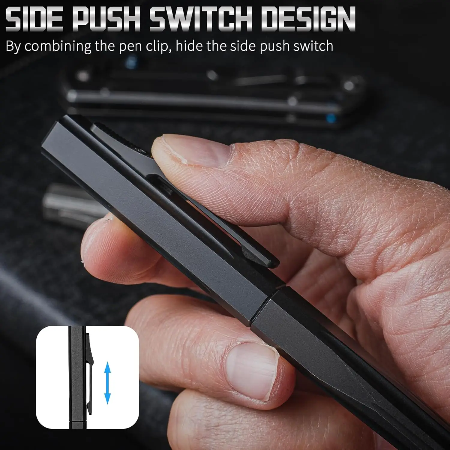 TISUR Titanium Ballpoint Pen, Slide Retractable Tactical Pen, EDC Heavy ...