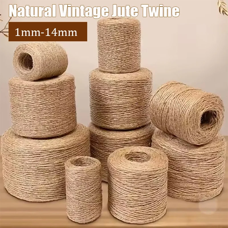 1-14mm Natural Jute Twine Vintage Jute Rope Cord String Twine Burlap ...