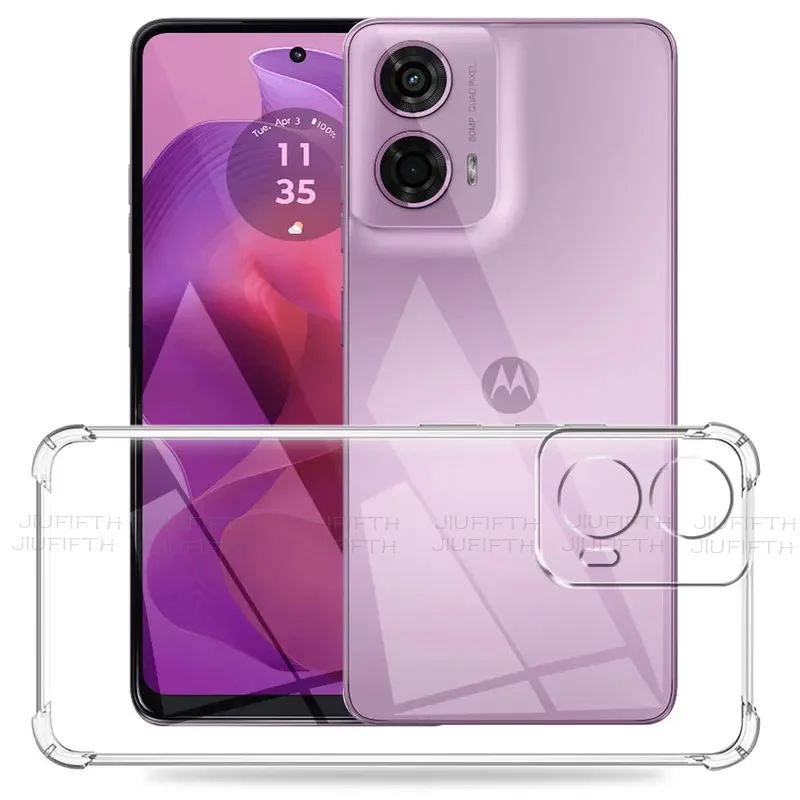 MotoE14 For Motorola Moto E14 Case Clear Shockproof Silicone Soft Phone ...